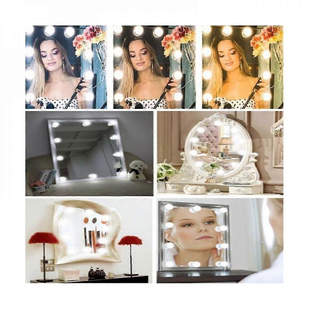 Makeup Vanity Mirror LED Lights Bulbs Lamp Kit Adjustable Lighted Make ...