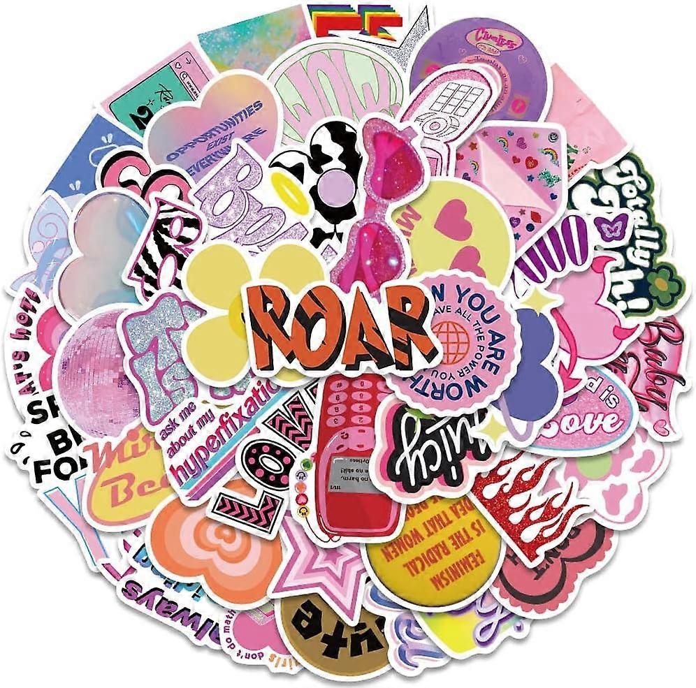 50Pcs Cute Pink Ins Style Girl Aesthetic Stickers Decals Laptop Luggage ...