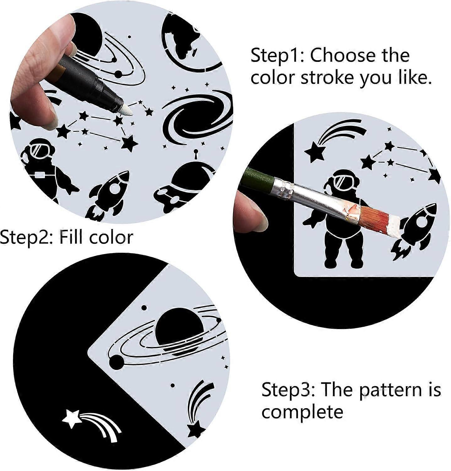 3030cm Solar System Planets Stencil Astronaut Template Outer Space ...