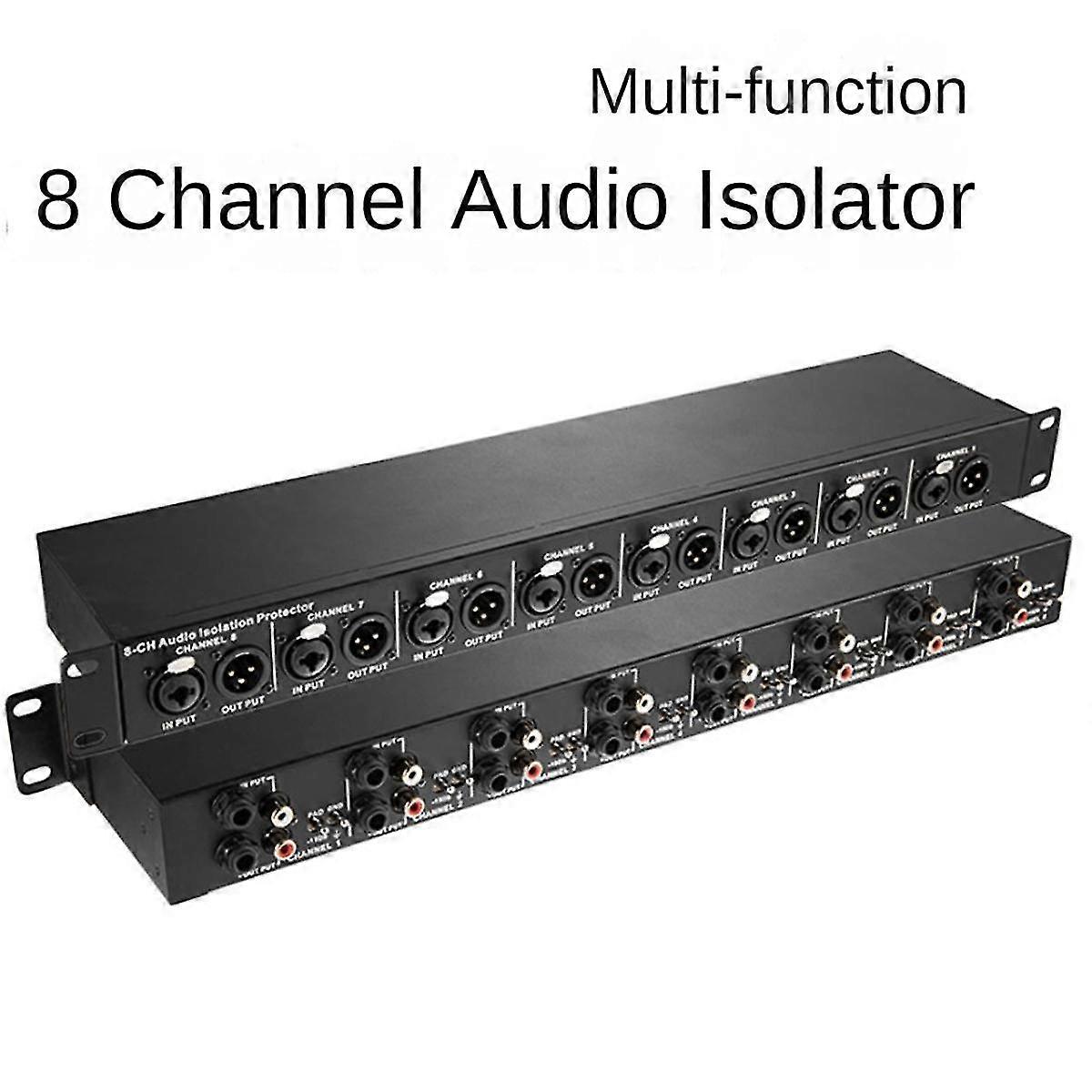 hgT8 Multi-Function 8-Channel Audio Isolator 1U Rack Mounted XLR 6.35mm ...
