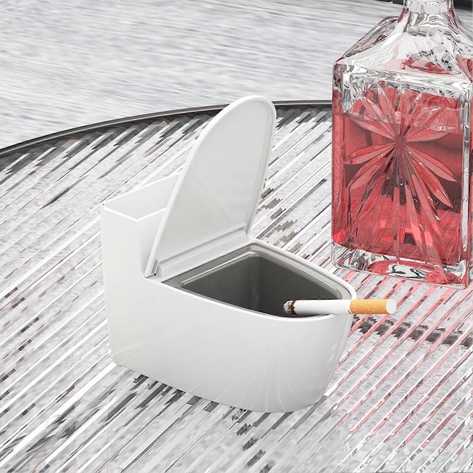 Wall-Mounted Ashtray Toilet Shape Ash Holder with Lid Storage Design ...