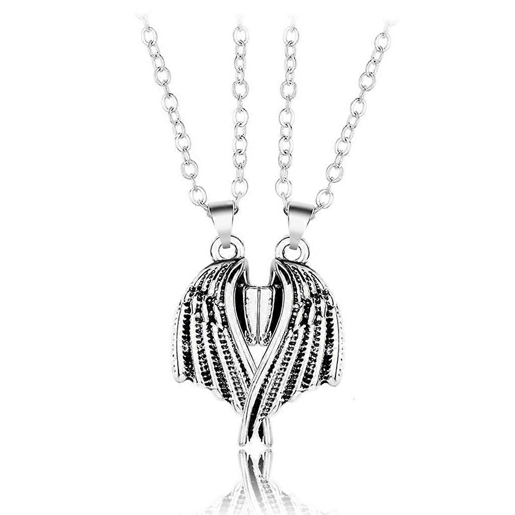 Angel Wings Couple Magnetic Distance Necklace Minimalist Matching Chain ...