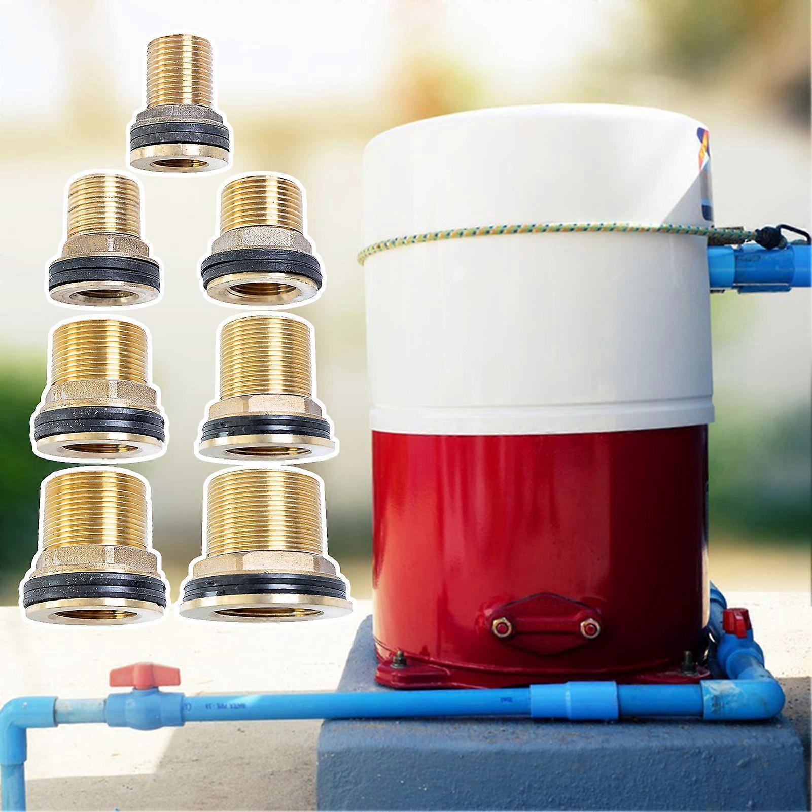 Brass Water Tank Connector Set 1/2" Female NPT 3/4" Male GHT Bucket ...