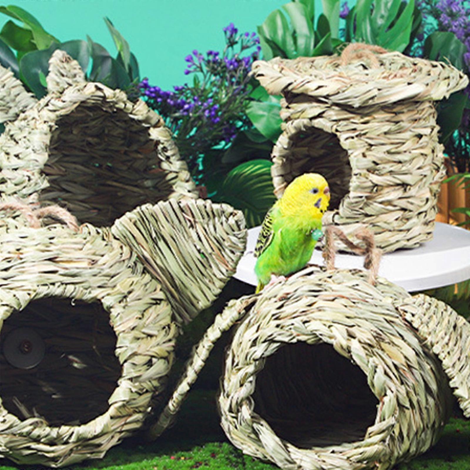 Grass Bird Nest Hangable Nest House Bird Cage Small Birdcages Tent ...