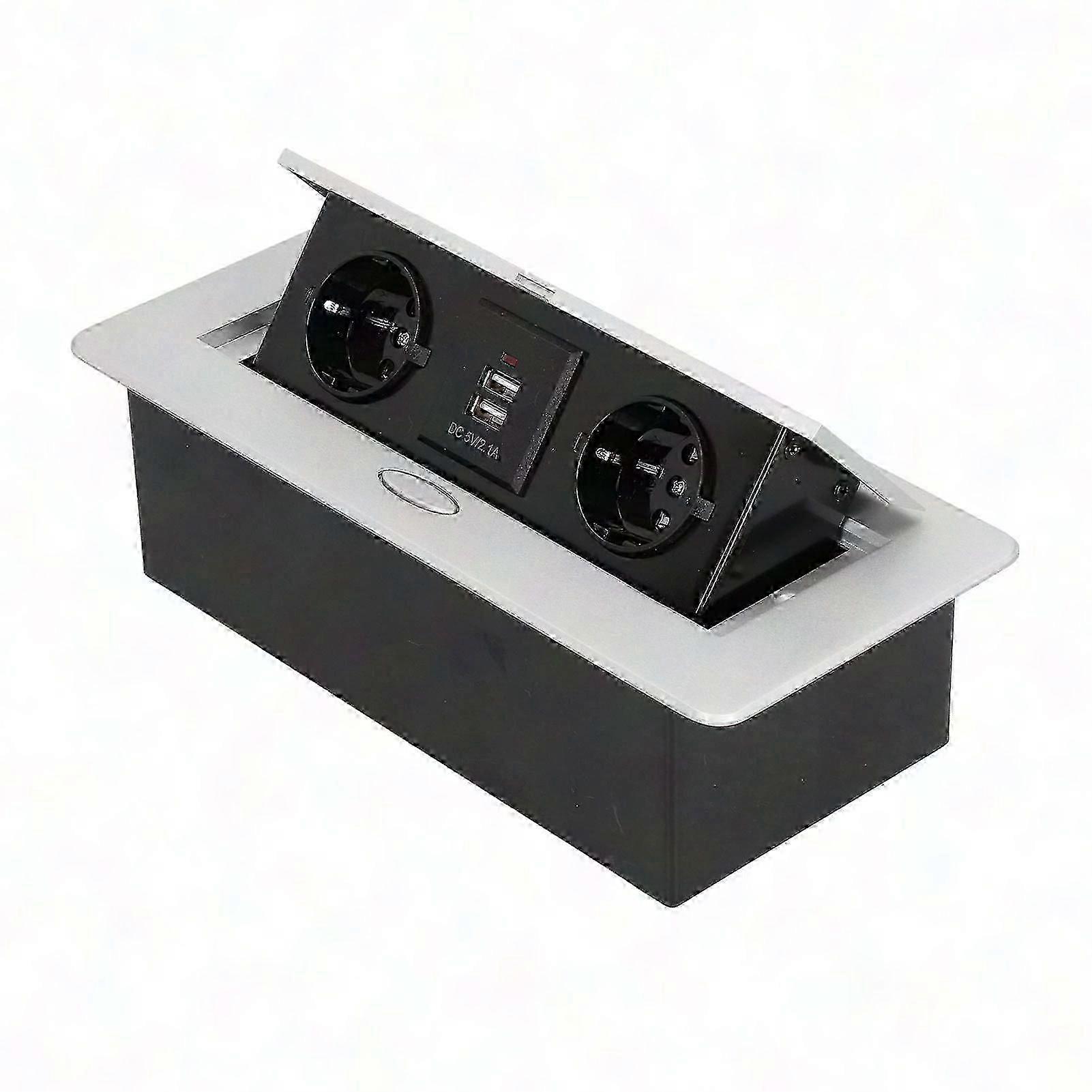 Recessed Power Socket with 2 Outlets & 2 USB Ports EU Plug 250V 16A ...