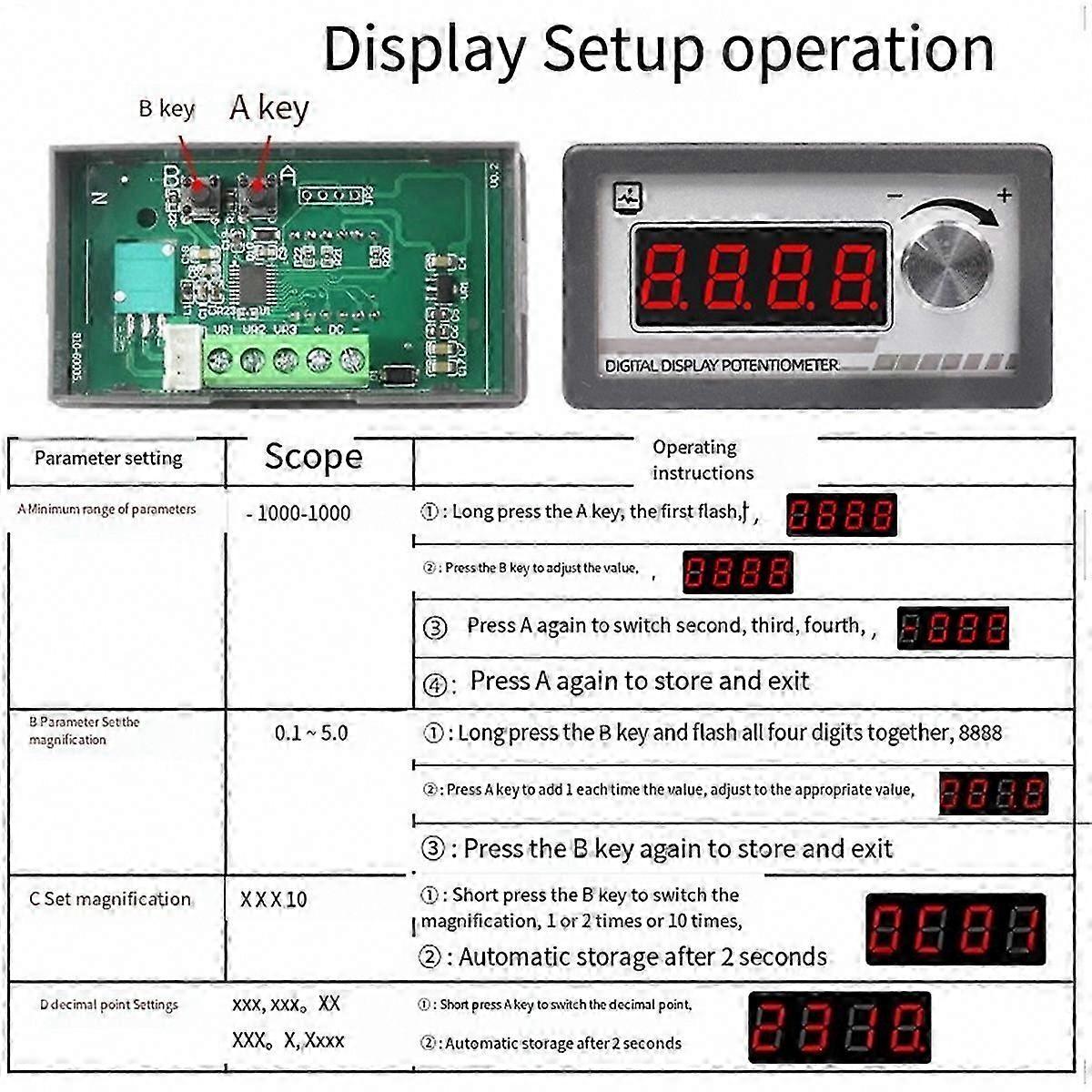 Digital Display Potentiometer 10k Variable Resistor Signal Simulator ...