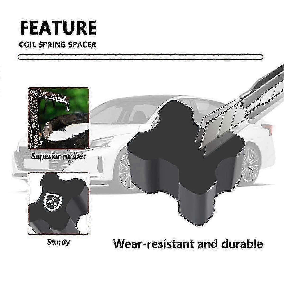 Heavy-Duty Car Spring Spacer Set with 6pcs Rubber Coils for 1 to 1.5 ...