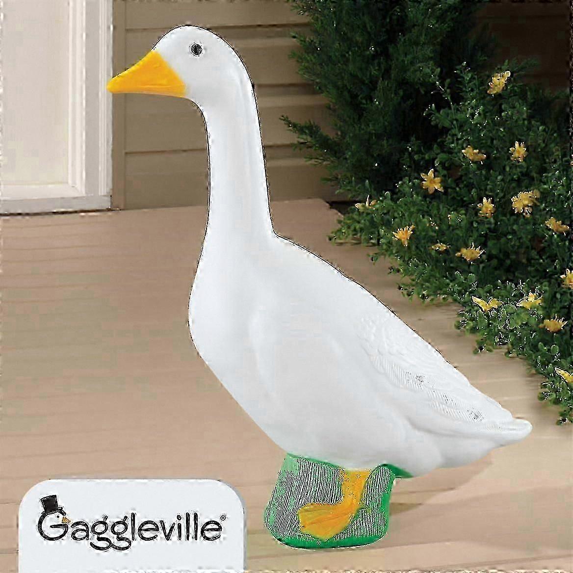 18cm White Plastic Garden Goose Ornament for Outdoor Decor | Fruugo UK
