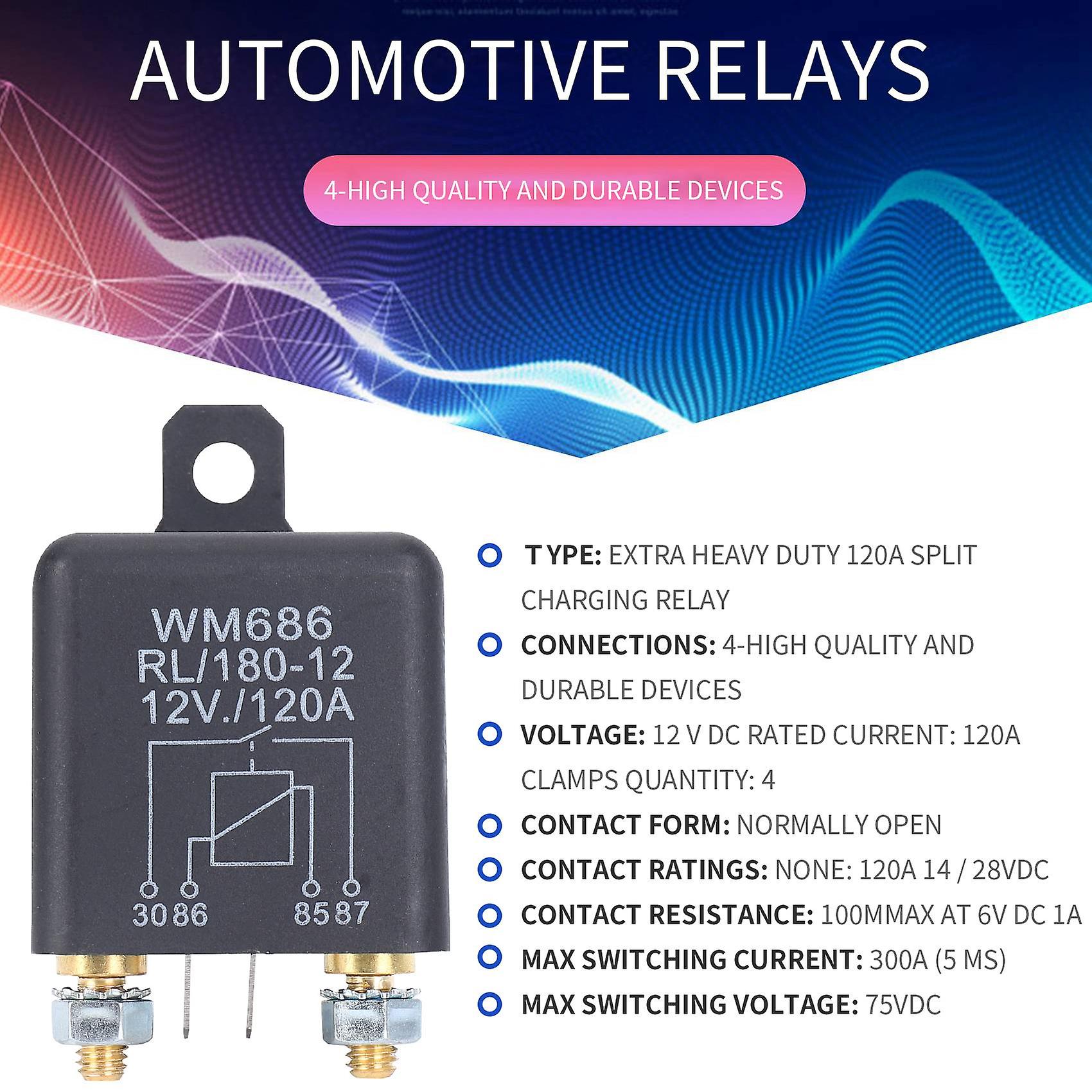 Dc 12v Relay Battery Isolating Relay 12v / 120a Load For Car Trucks Car ...
