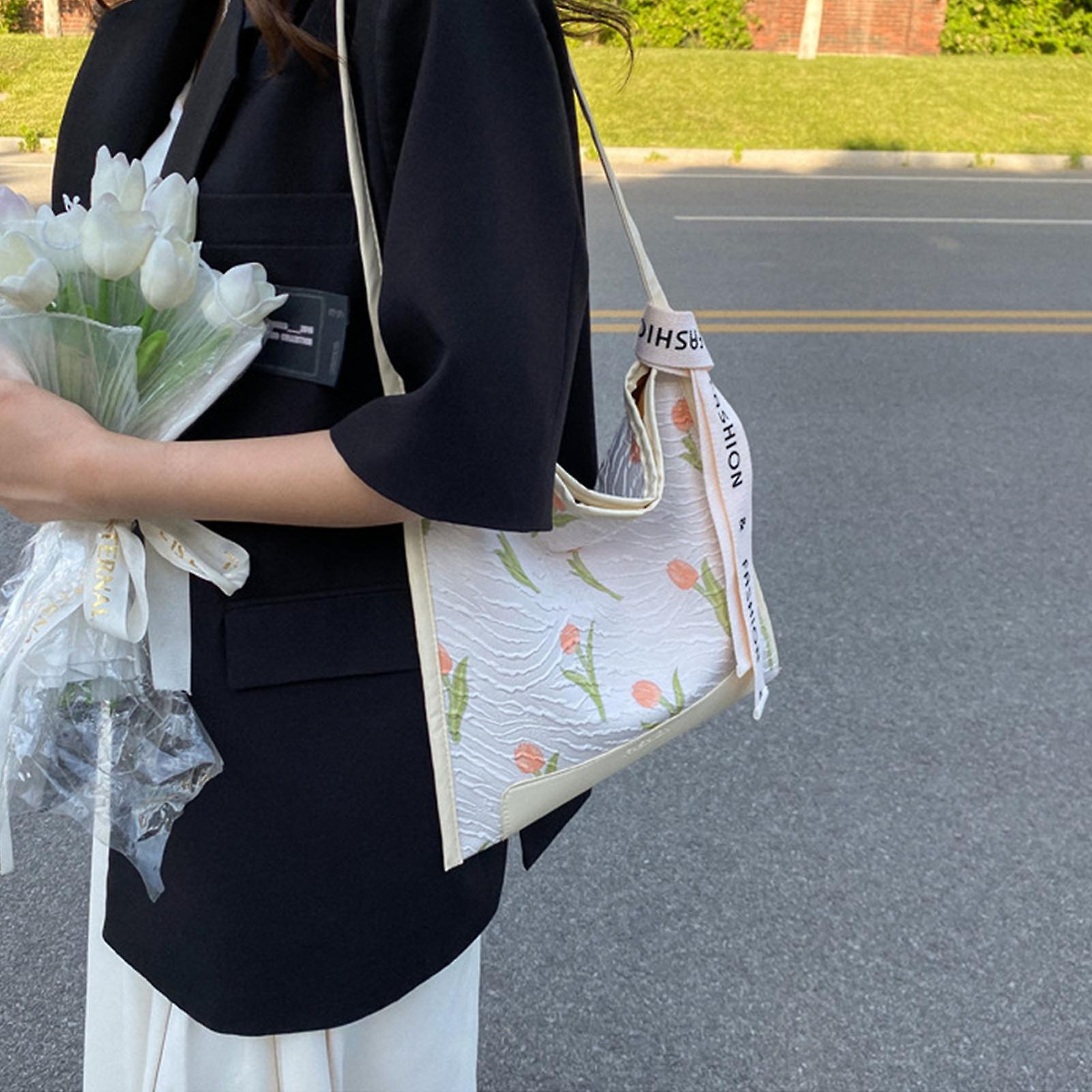 Summer Shoulder Bag With Floral Tulip Handbag Tote Bag Gifts For ...