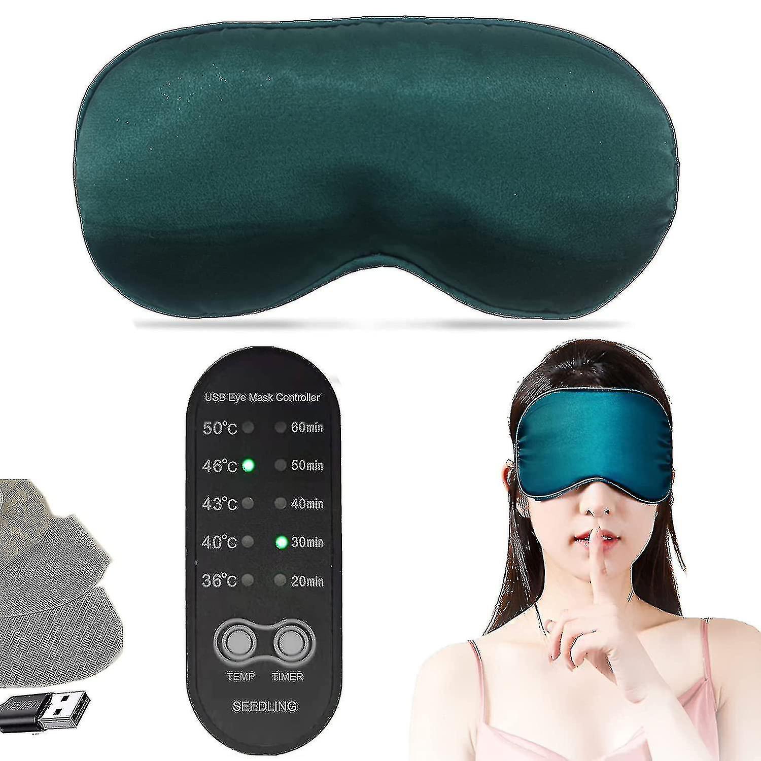 Heated Eye Mask For Dry Eye, Sleep Mask, Silk Eye Mask, Usb With Heat ...