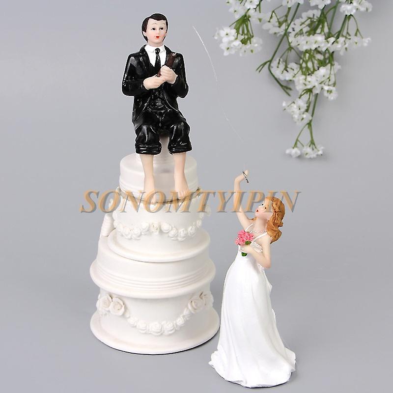 Cake Hooked on Love Fishing Groom Catching Bride Funny Wedding Cake ...