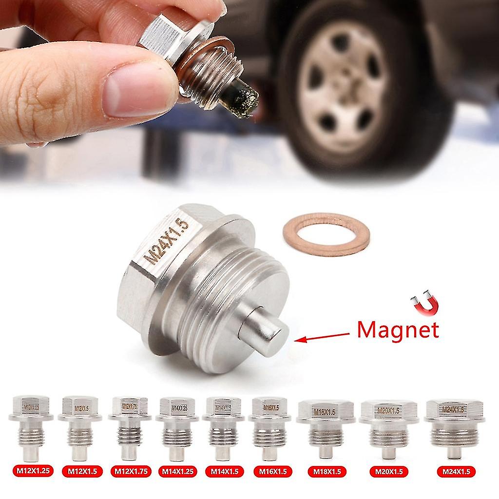 M14x1.5 M14x1.25 Magnetic Oil Drain Sump Plug Stainless Engine ...