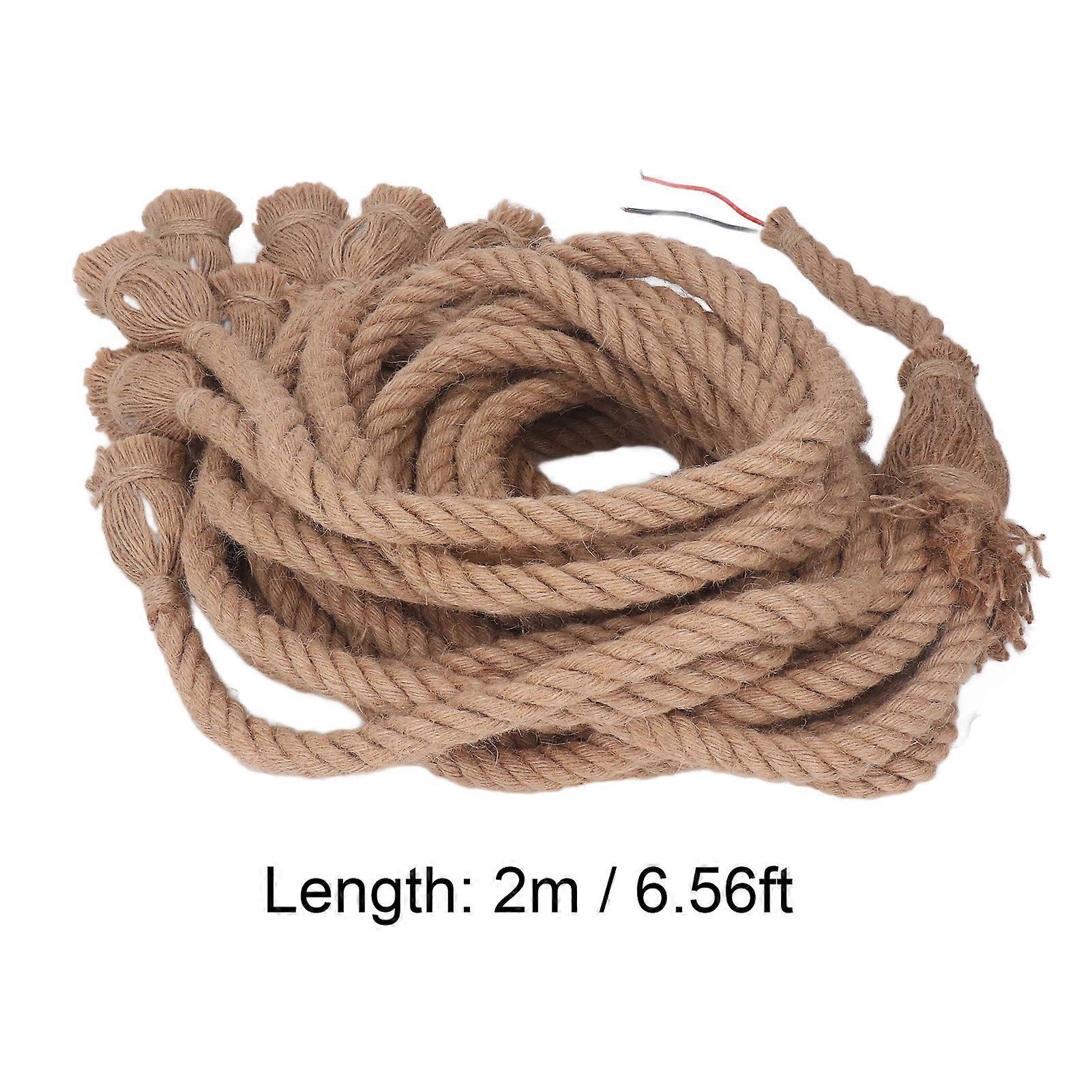 Hemp Rope Pendant Light 8 Heads E27 E26 Lampholder 6.5ft Retro Hanging ...