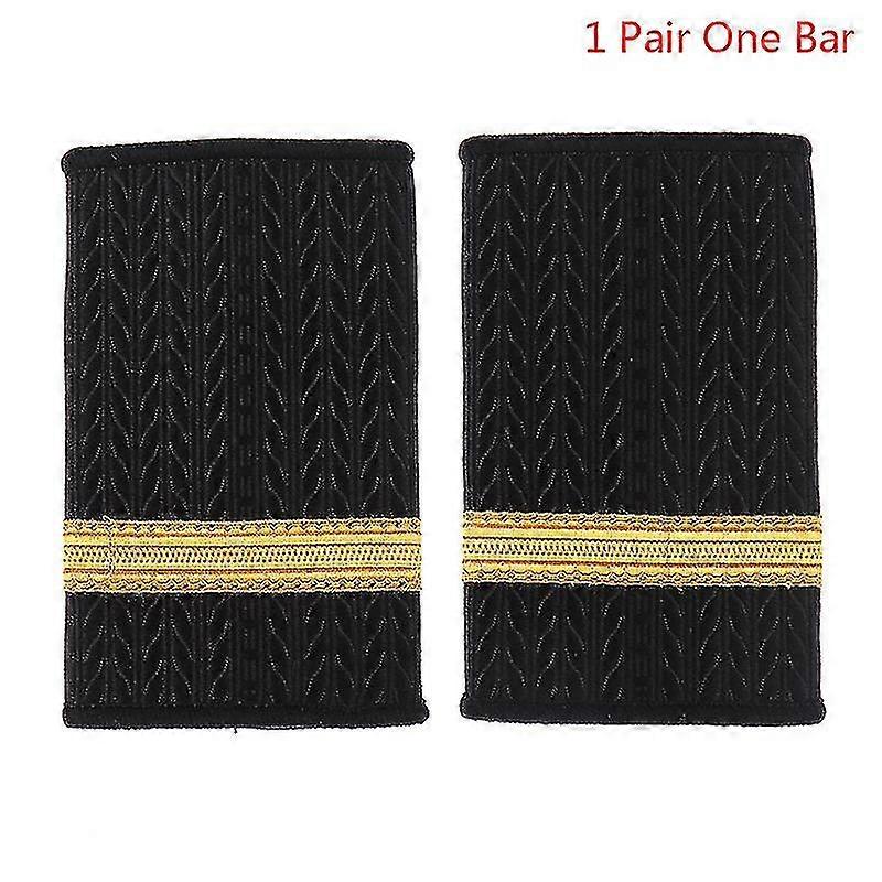 1pair Epaulettes Professional Pilot Uniform Epaulets Gold Stripe ...