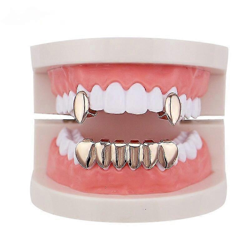 Hip Hop Gold Teeth Grillz Vampire Fangs Silver Color Dental Grills ...