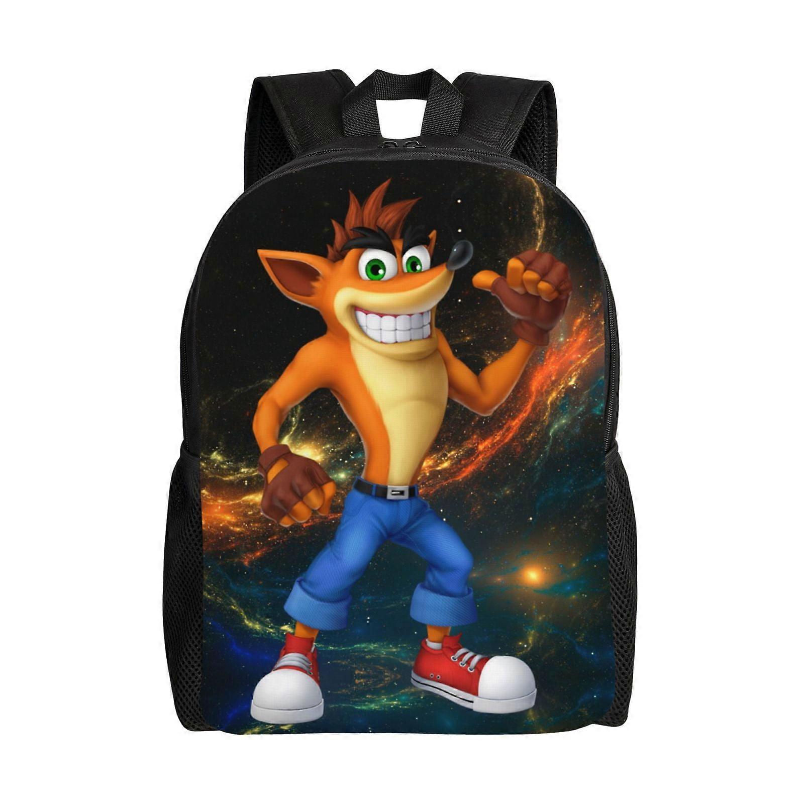 Crash Bandicoot Cartoon Backpack Daypack for Work Anime Bag Notebook ...
