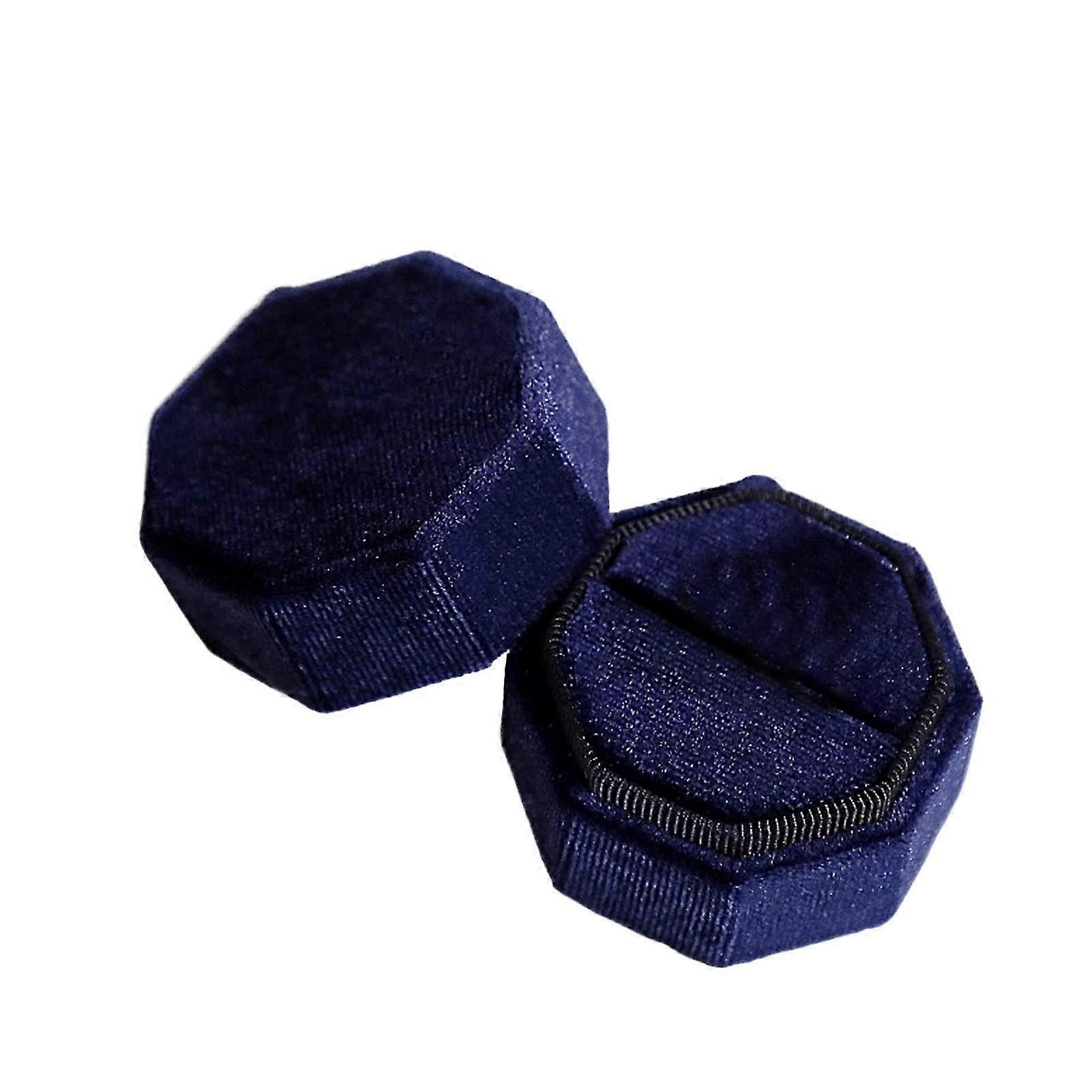 Velvet Geometric Ring Boxes Vintage Hexagon Ring Container Case For ...