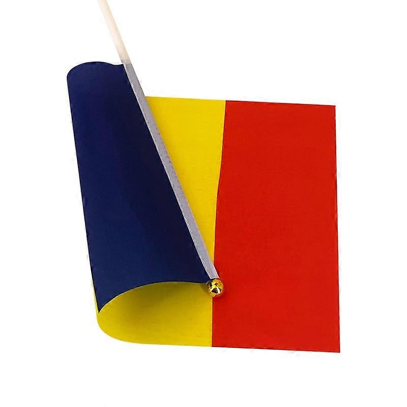 100pcs Romania Hand Flag National Romania Hand Flag 14*21cm Polyester ...