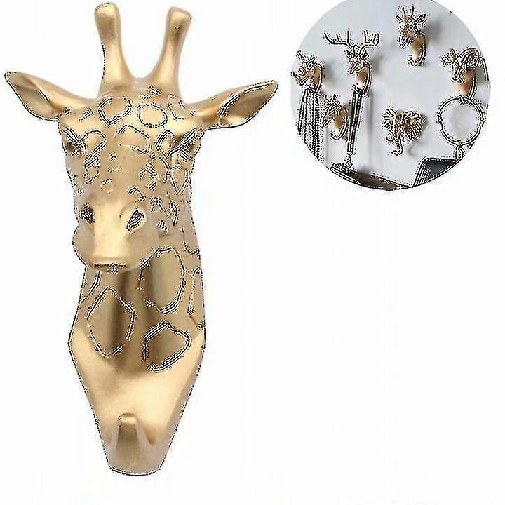 Coat Rack And Coat Rack, Towel Rack Wall Hook Animal Key Golden Giraffe ...