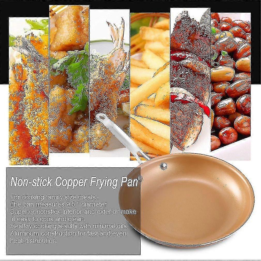 9.5 Inch Copper Aluminum Alloy Non-stick Ceramic Coating Pan Fry Dish ...