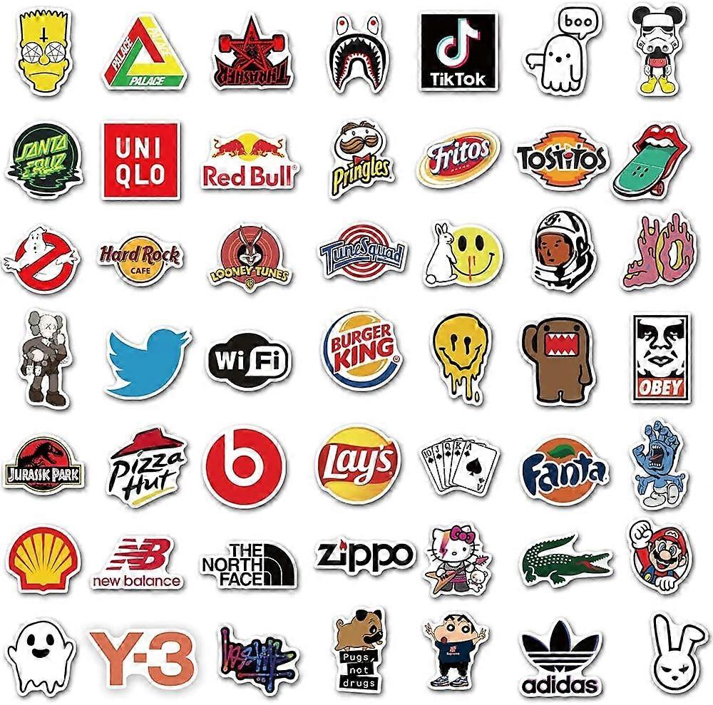 100Pcs Cool Stickers Pack,Trendy Brand Waterproof Stickers, Vinyl ...