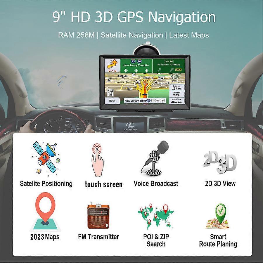9 Inches 3D GPS Navigation 2023 Map for Car Wince 6.0 Touch Screen ...
