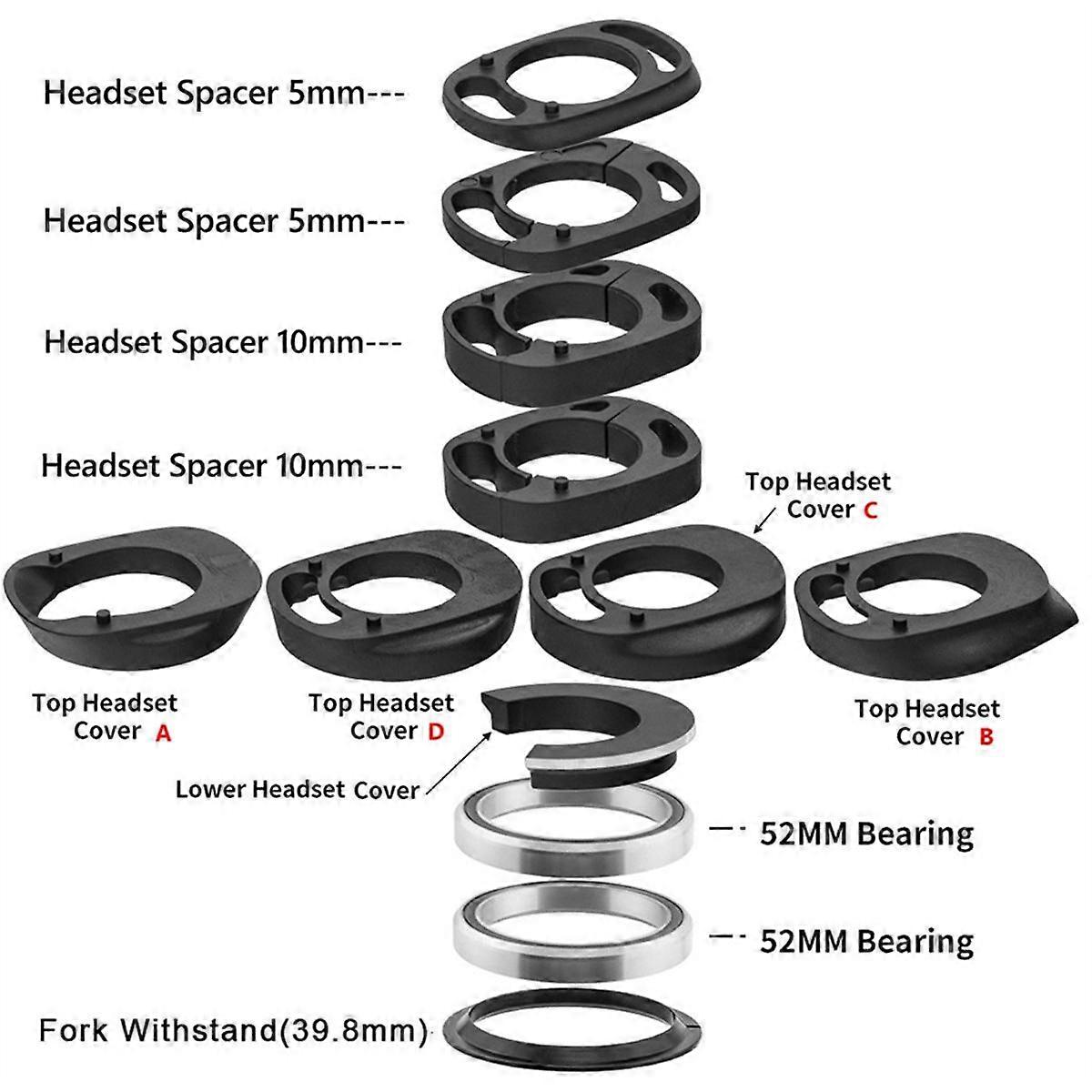 Road Bike Fully Integrated Cable Routing Headset 1.5In Bearing Headset ...