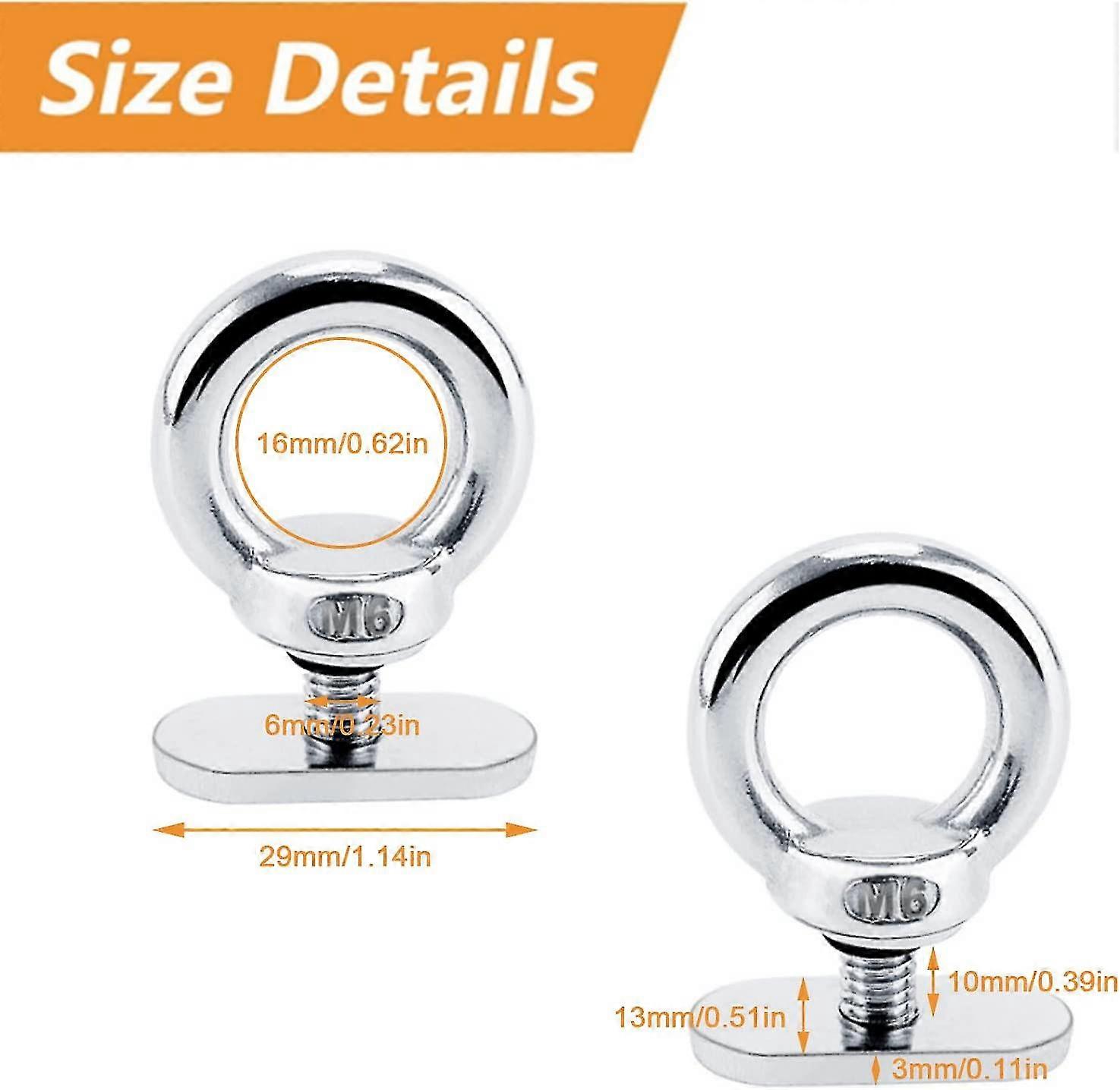 Set Of 4 Stainless Steel Lashing Eyelets For Kayak Rail - Accessory For ...