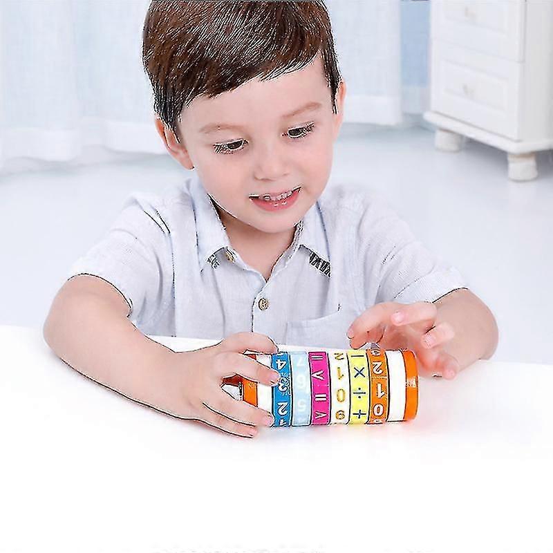 Wooden Rotating Cylinder Block Mathematics Numbers | Fruugo UK
