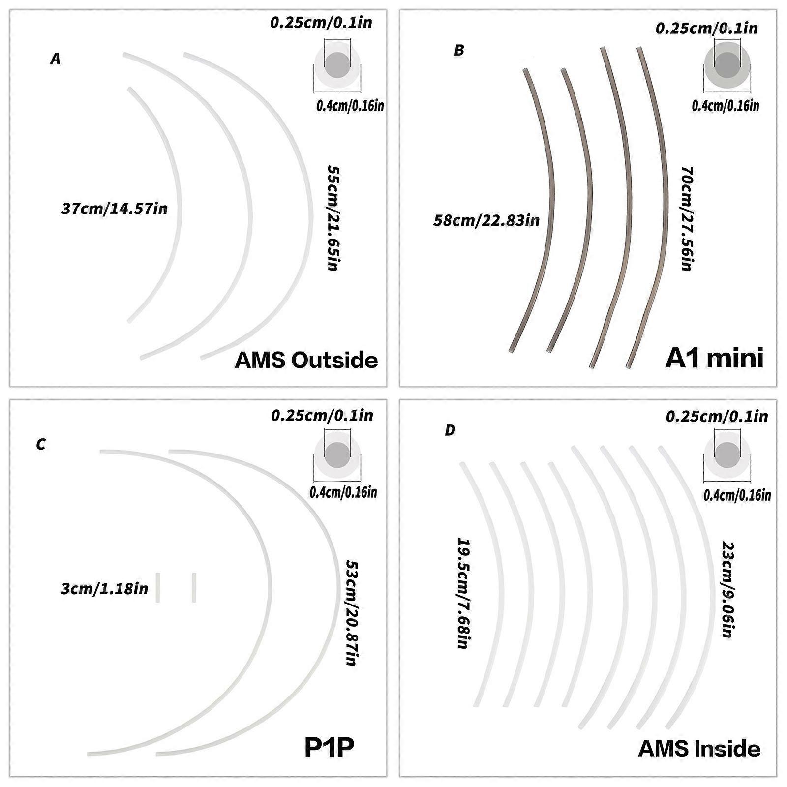 PTFE Tube 3D Printer Tube for 1.75mm Filament OD25mm PTFE Tubing For ...