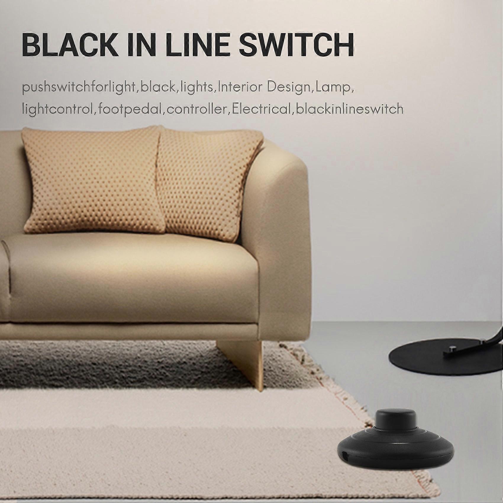 1pcs Black In-line Lamp Foot Switch Push Power Pedal Light FootSwitch ...