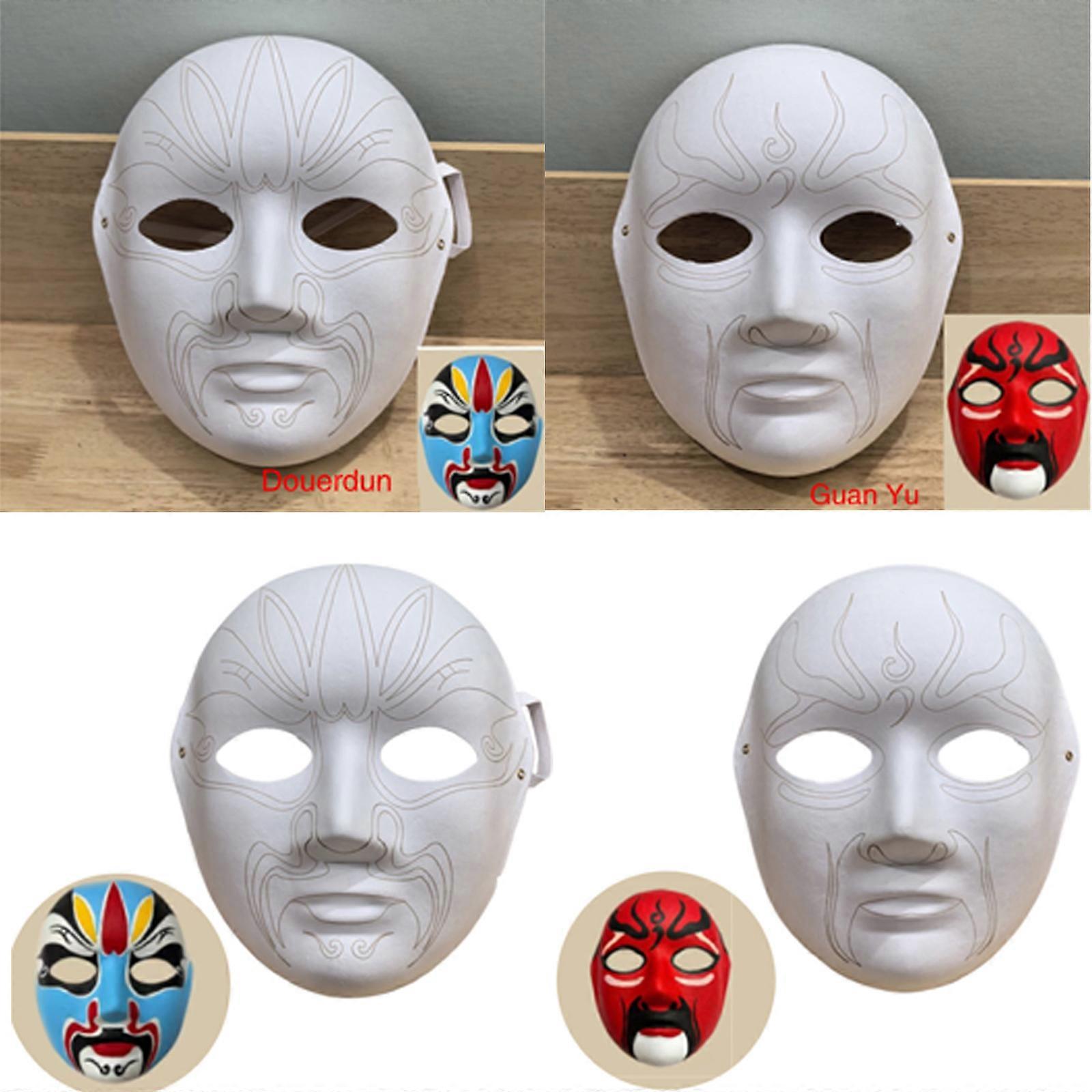 Paper Mache Masks Full Face Masks Plain White Masks Half Face Blank ...