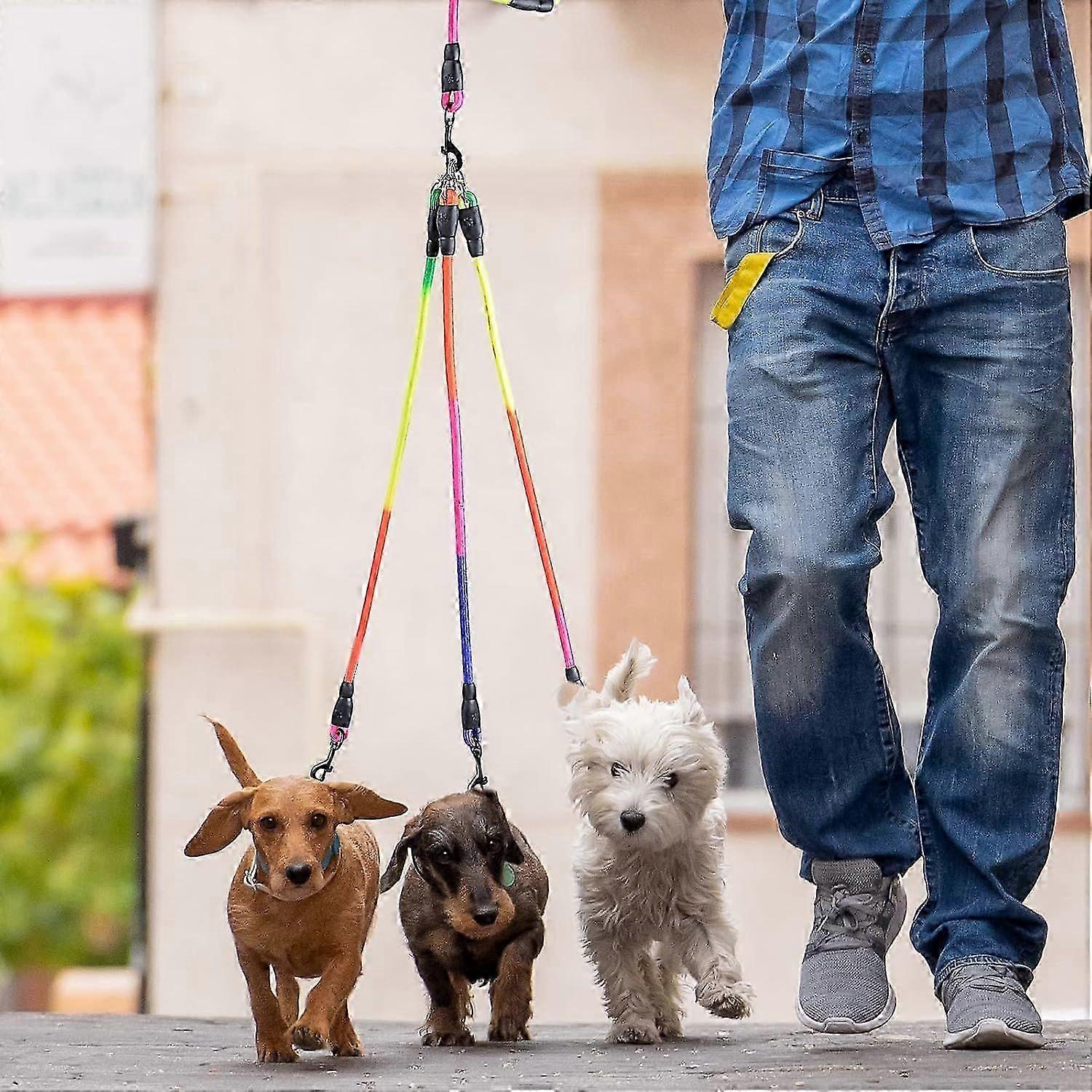 3 Way Dog Leash, 75 Inch Dog Leash Detachable 360 Swivel No Tangle with ...