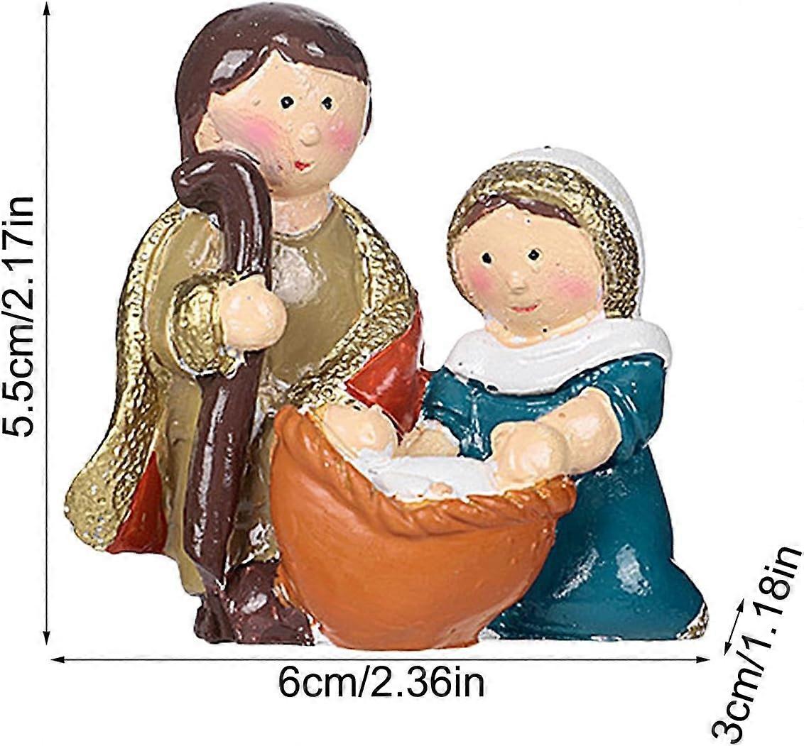 Nativity Scene - Resin Manger Set for Christmas, Holy Family Figurines ...