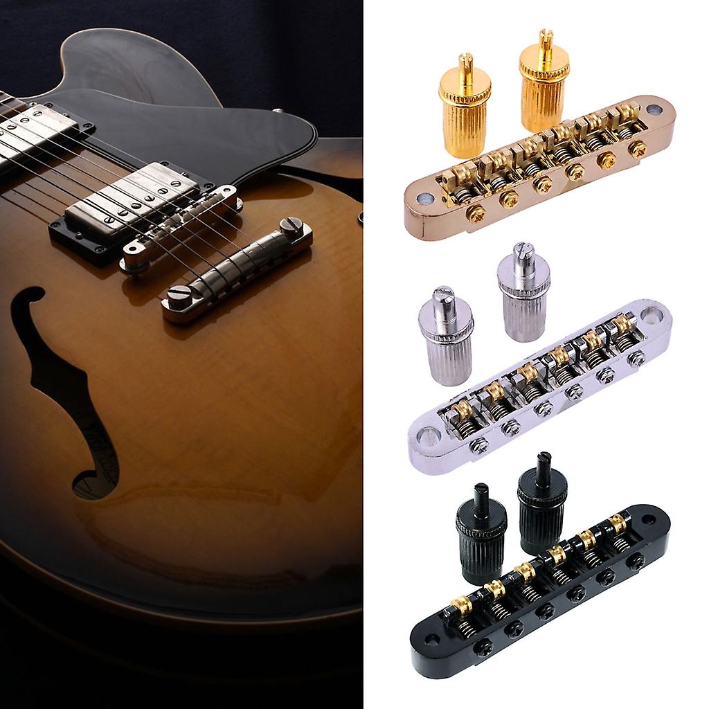 Zinc Alloy Guitar Roller Saddle Bridge Tune O-Matic Bridge with Roller ...