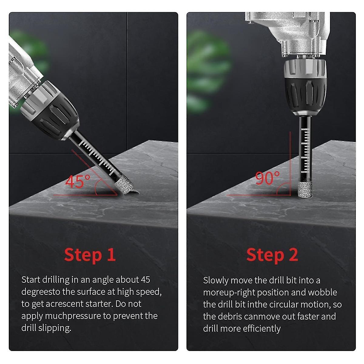 10Pcs Diamond Drill Bits,6mm Dry Diamond Core Drill Bit Set for Ceramic ...