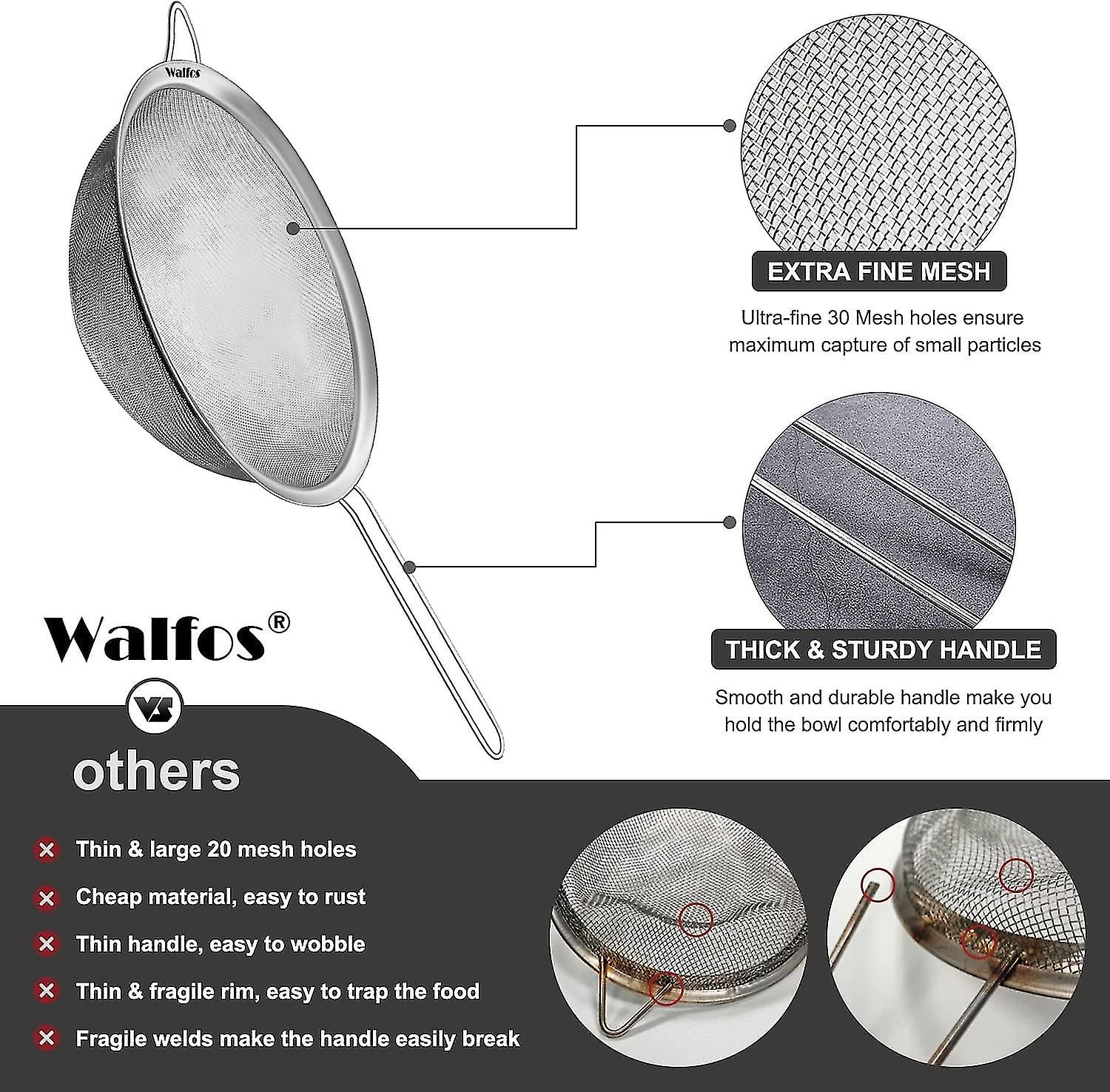 Sieves And Strainers Set - Metal Sieve Stainless Steel, Fine Mesh ...