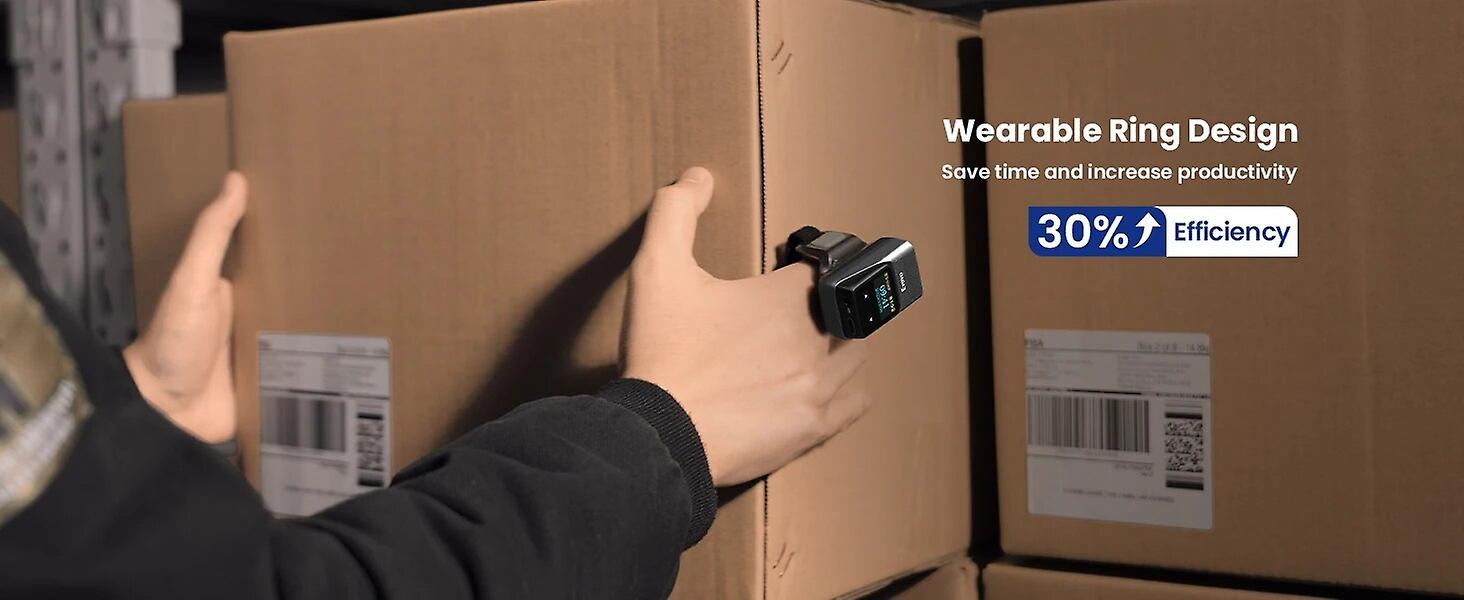 Eyoyo 2d Bluetooth Barcode With Screen Mini Wearable Wireless Finger Qr ...