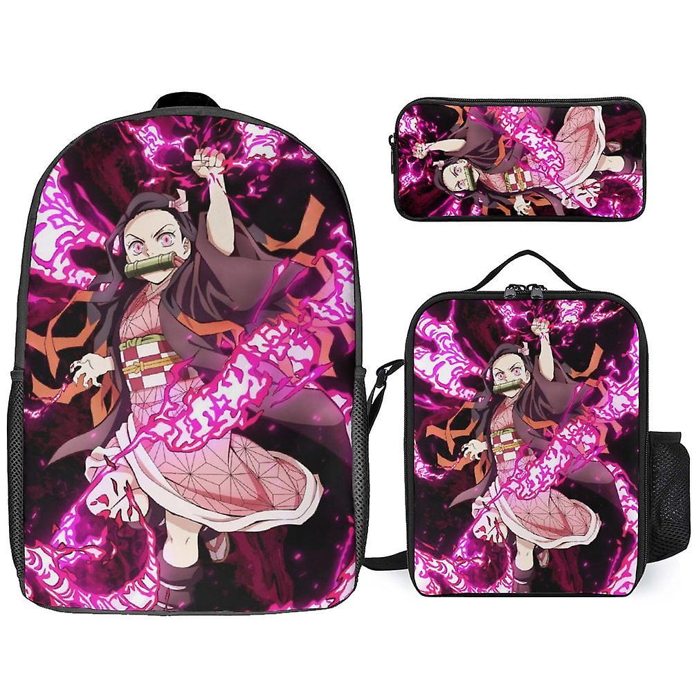 Demon Slayer Nezuko Backpack Set Cartoon Backpacks with Pencil Case ...