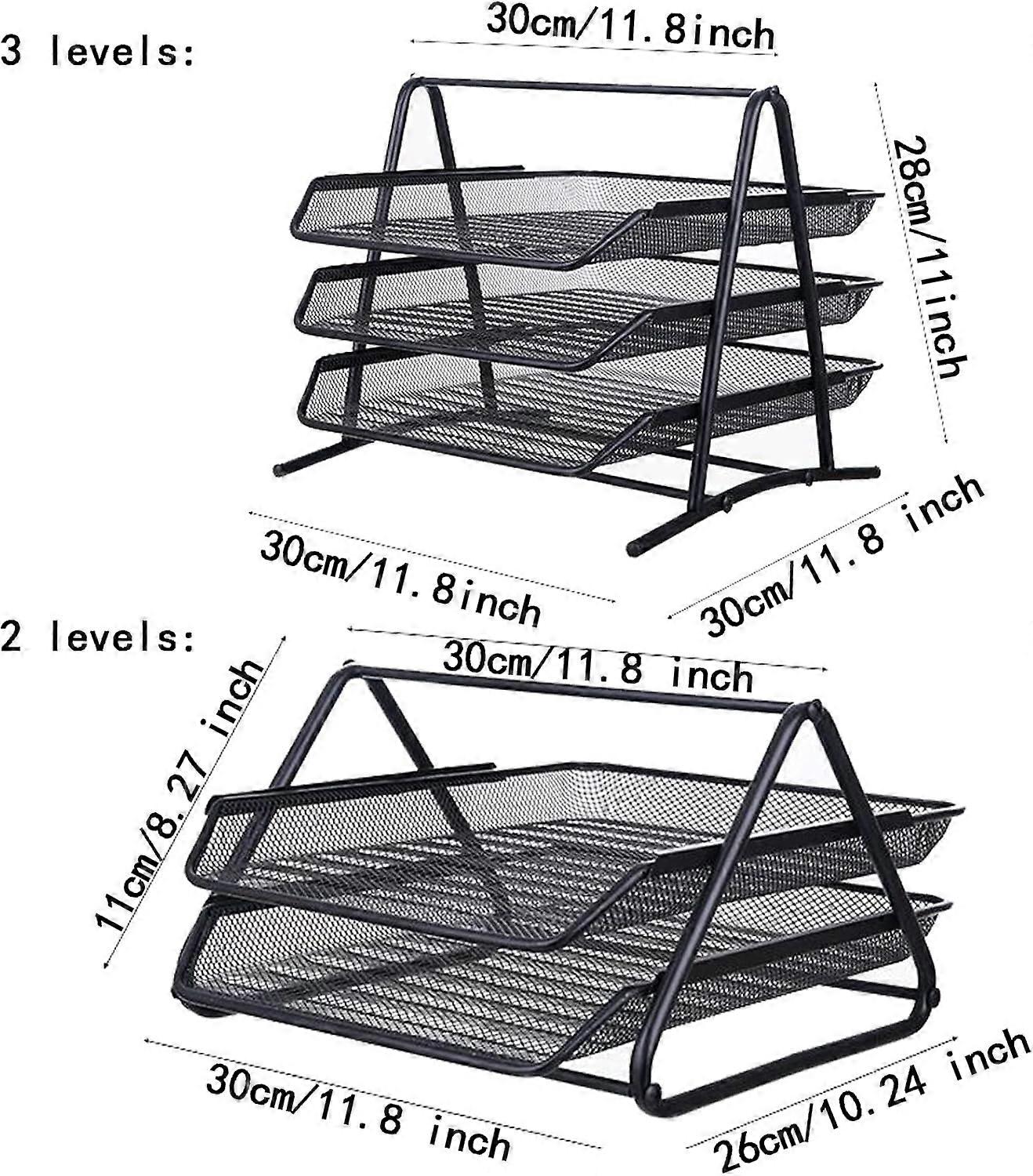 Tier Paper Tray Mesh Desk Organizer Office Desktop Document A4 File ...