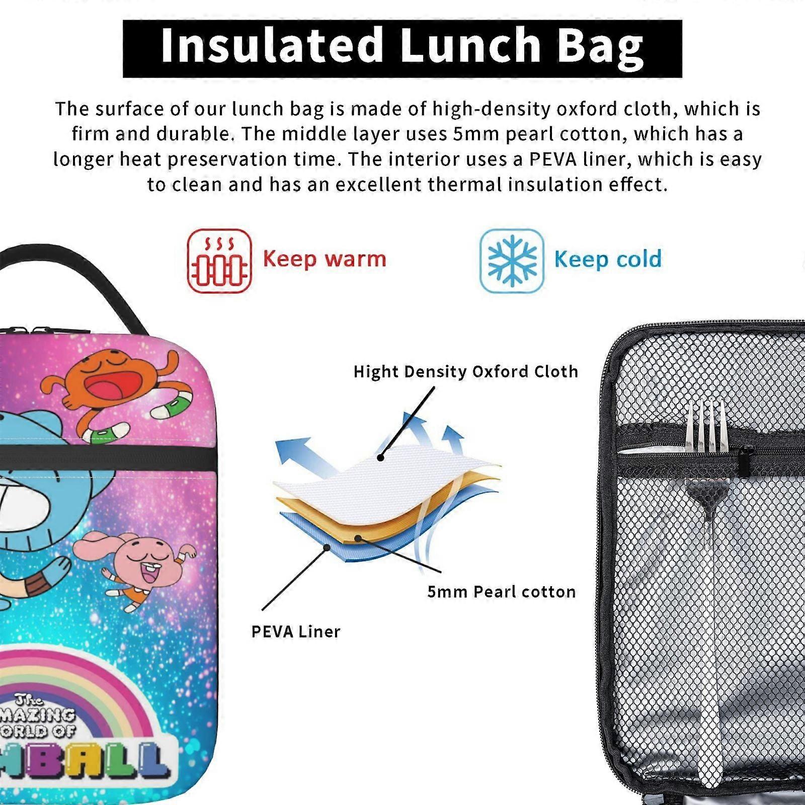 Anime Cartoon Amazing World of Gumball Lunch Box - Insulated Lunch Bag ...