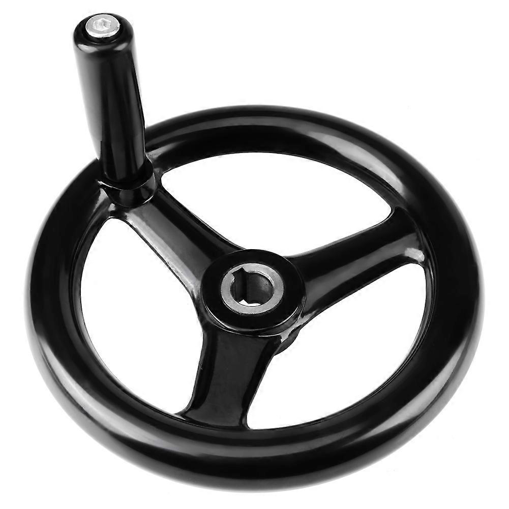 1pc Black 3-spoke Plastic Hand Wheel With Revolving Handle For Milling ...