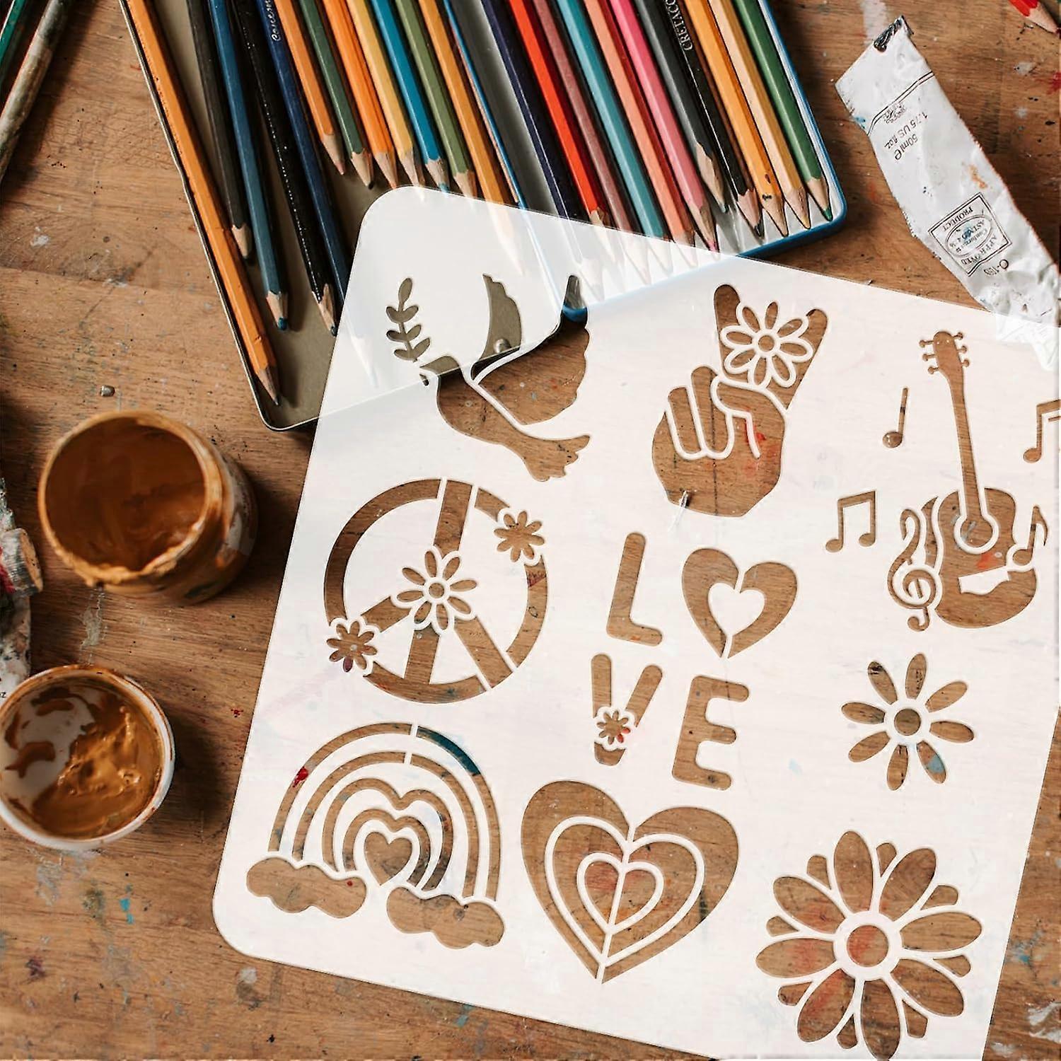 Hip Hop Stencil for Painting 11.8x11.8inch Large Guitar Music Note ...