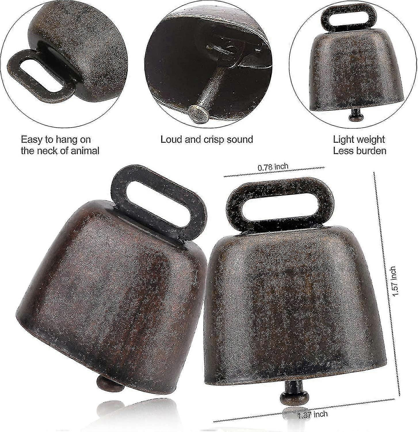 6 Piece Cow Bell, Sheep Cow Bells Pasture Bells, Copper Bells Cattle ...