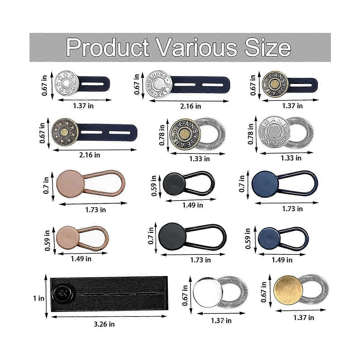 Button Extenders for Jeans, 6 Sizes Pants Button Waistband Extender ...