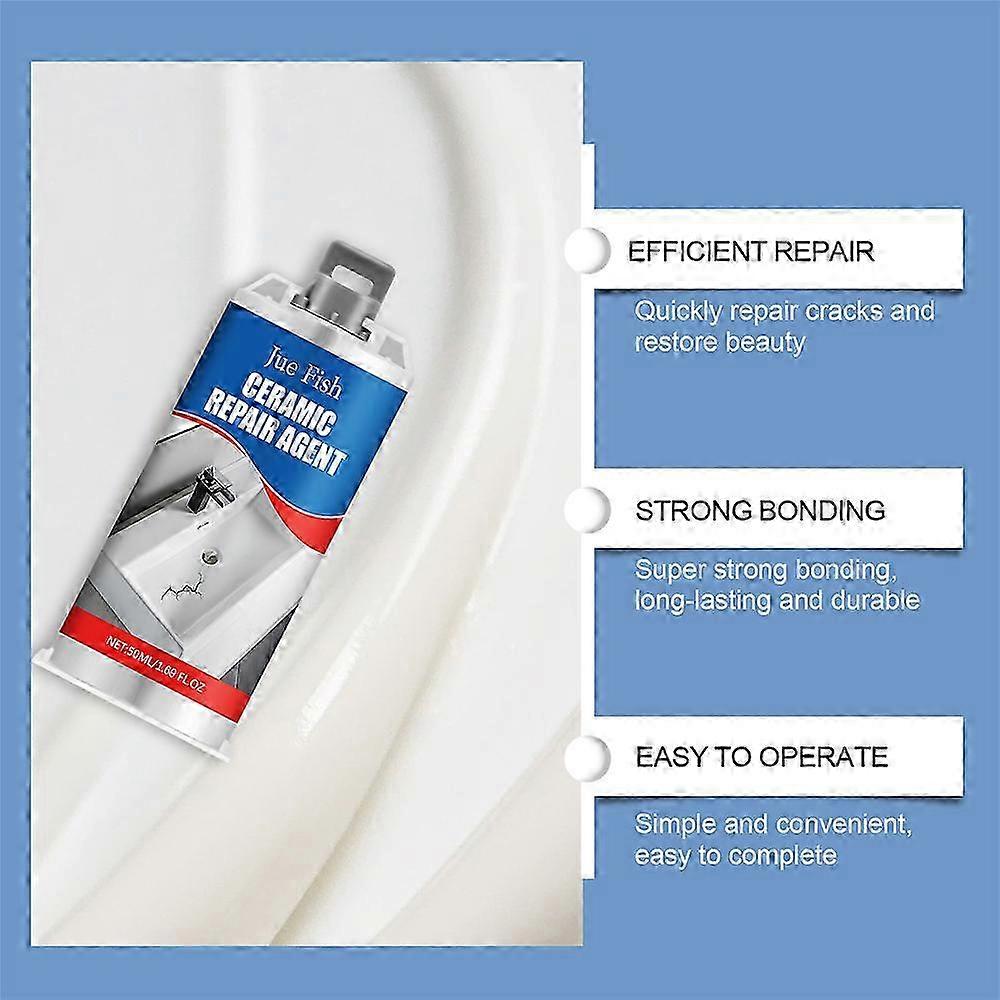 50ML Tile And Ceramic Glaze Repair Paste Fix Tub Chips and Sink Cracks ...