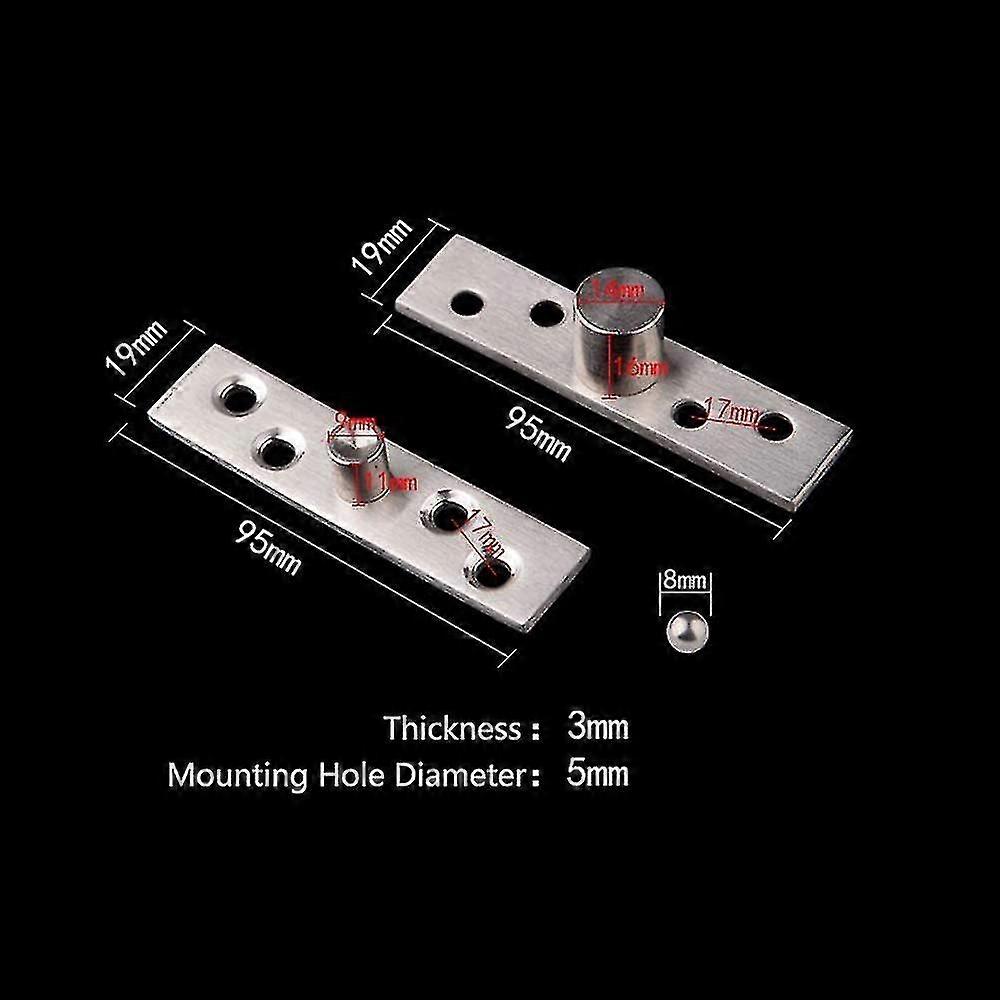 4 Pieces Stainless Steel Pivot Hinges, 360 Degree Concealed Rotation ...