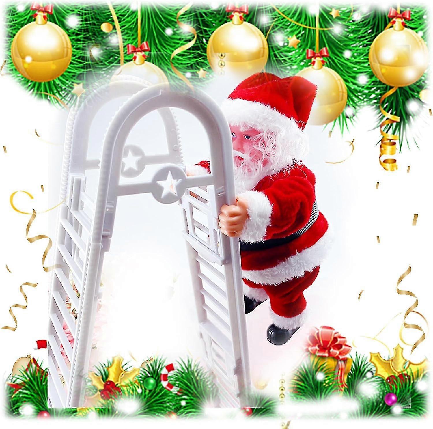 Electric Chimney Climbing Santa Musical Toy, Santa Climbing Rope, Santa ...