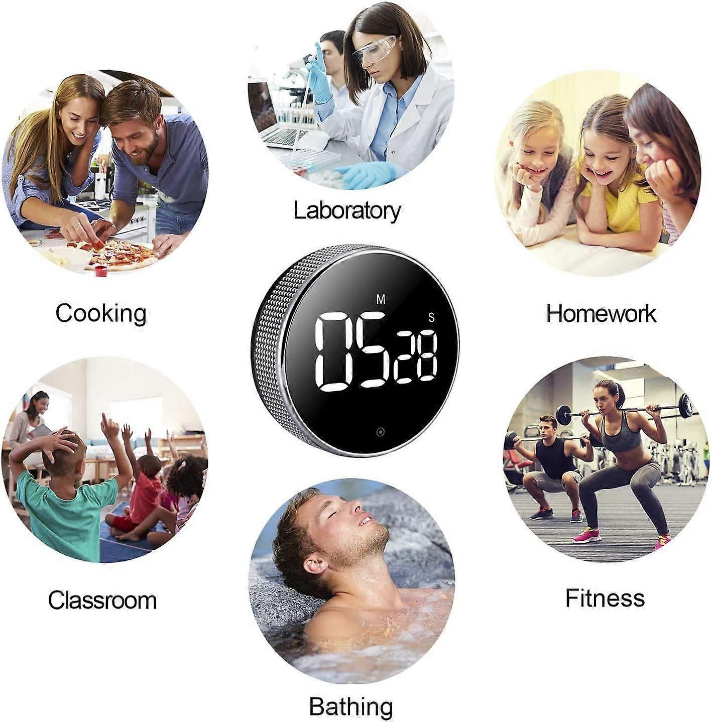 Kitchen Timers,Digital Classroom Timer for Kids, Large Magnetic LED ...